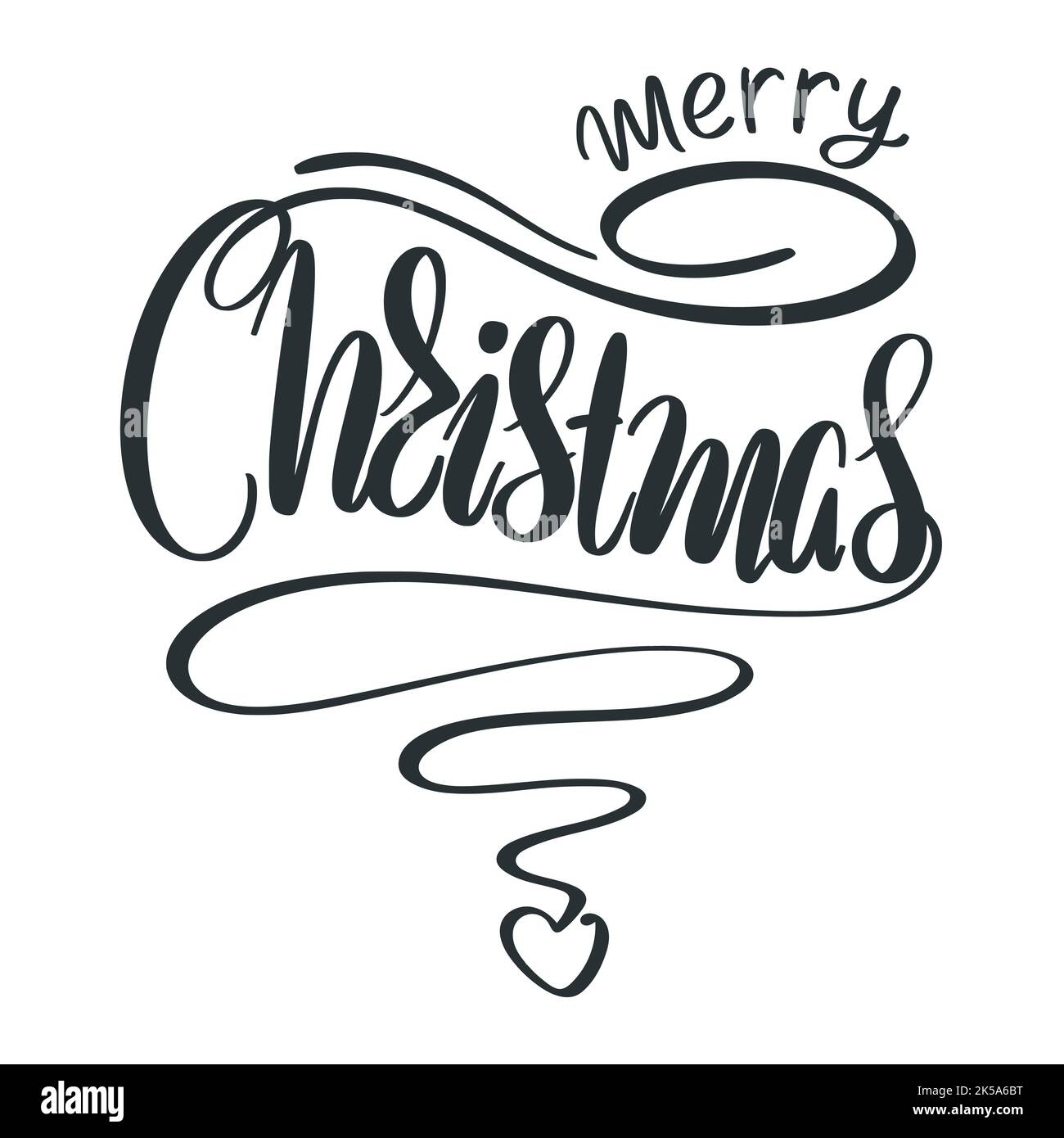 Merry christmas handwritten calligraphic inscription. Festive christmas ...