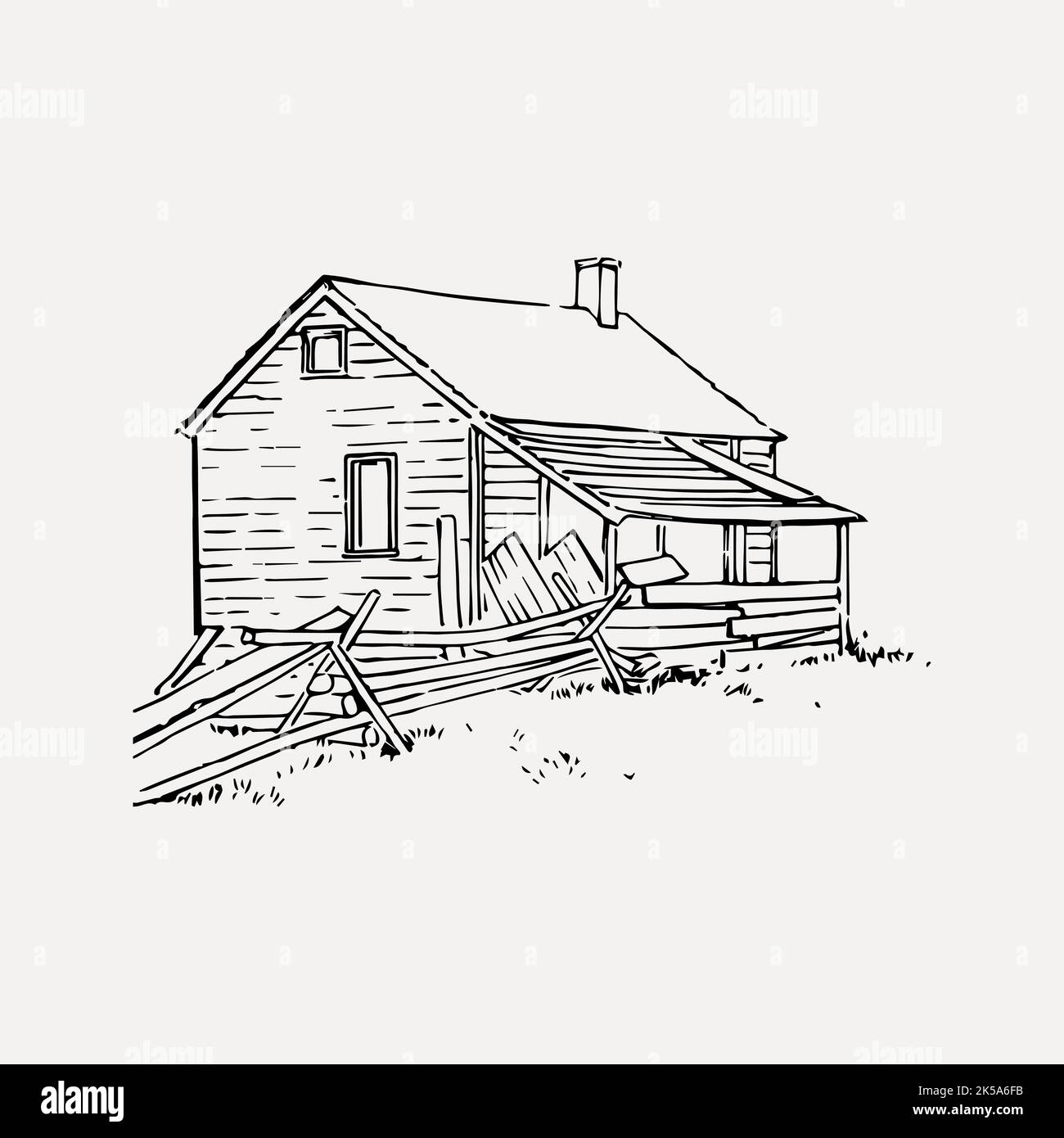 Ruined wooden house clipart hi-res stock photography and images - Alamy