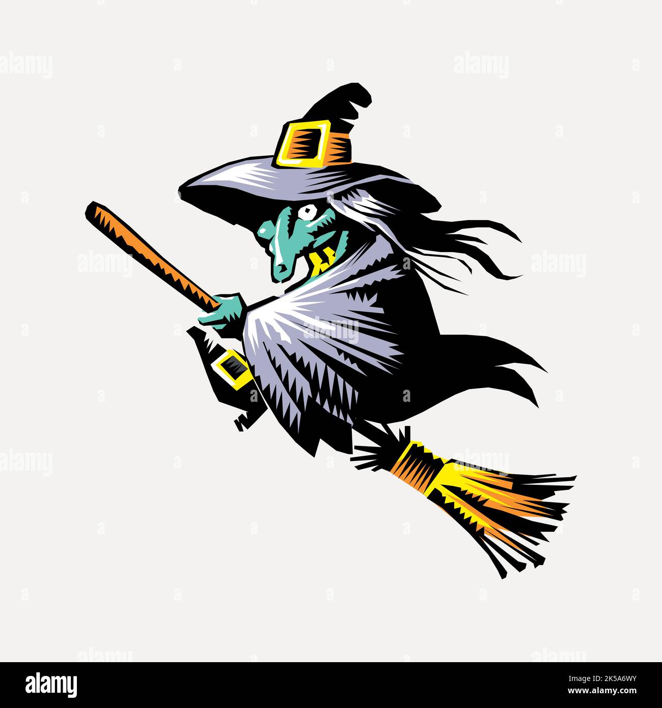 Witch clipart, Halloween illustration vector Stock Vector Image & Art ...