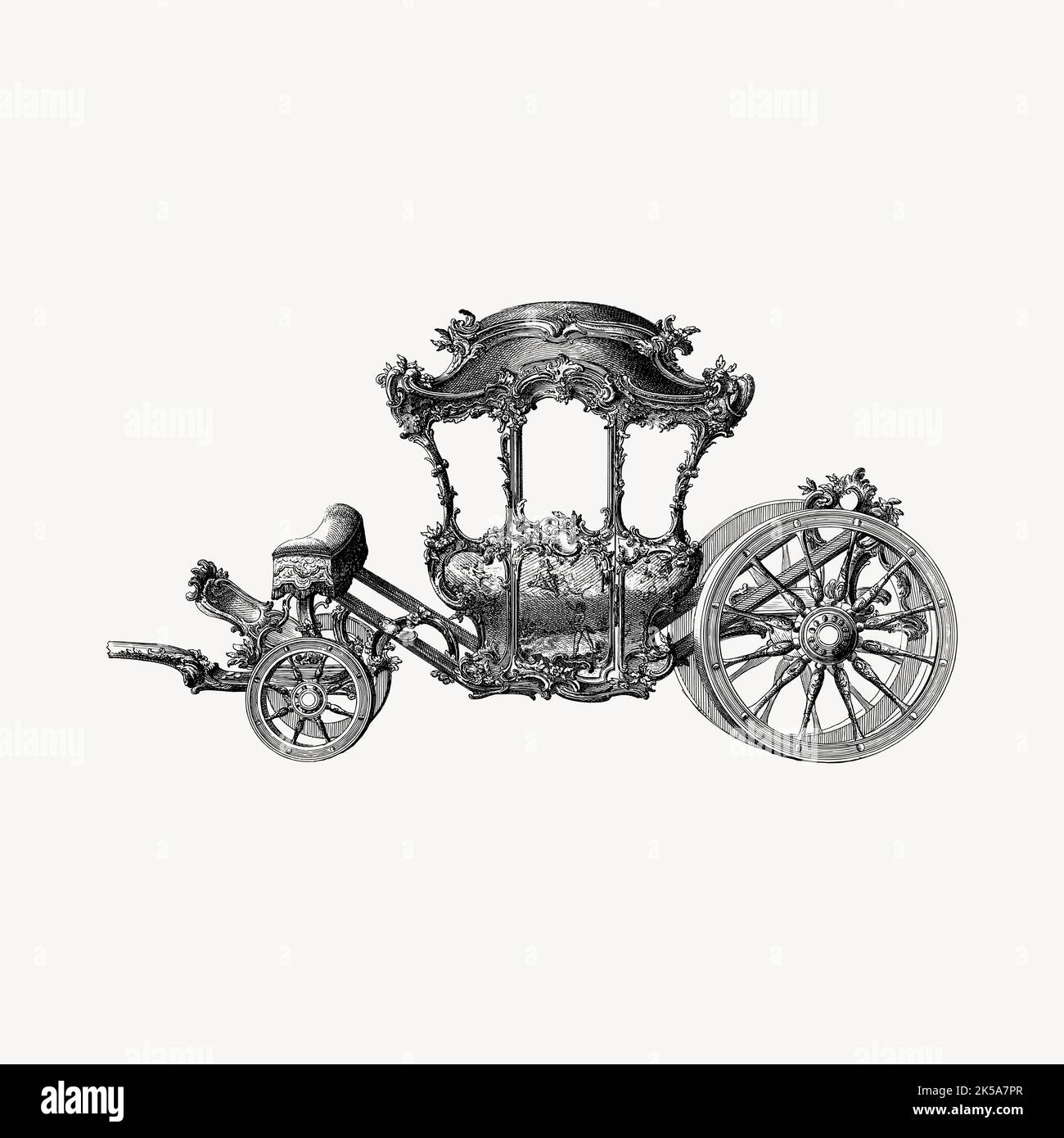 Stagecoach clipart, vintage hand drawn vector Stock Vector Image & Art ...