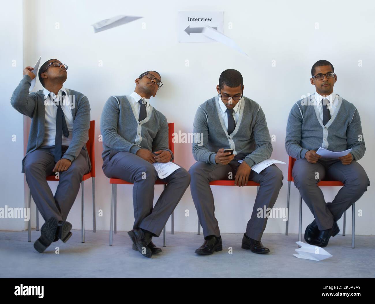 The time is flying by...Conceptual image of a young man resorting to ...