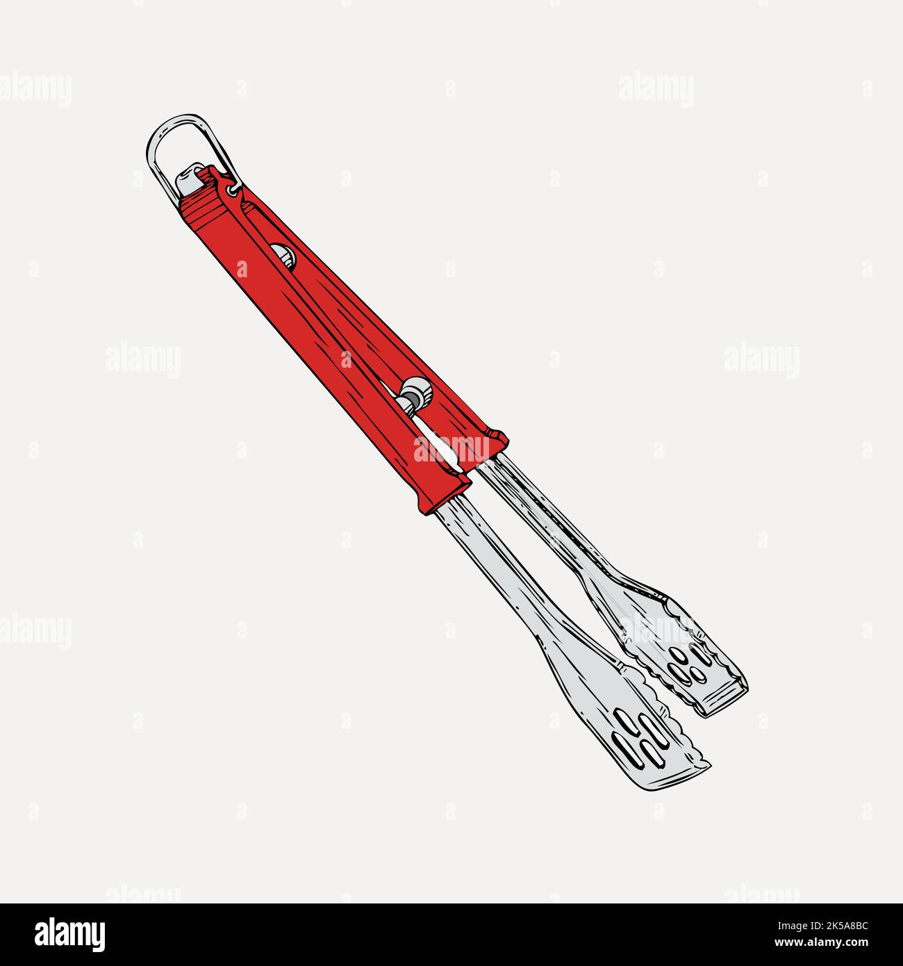 Tongs clipart, kitchenware illustration vector Stock Vector Image & Art ...