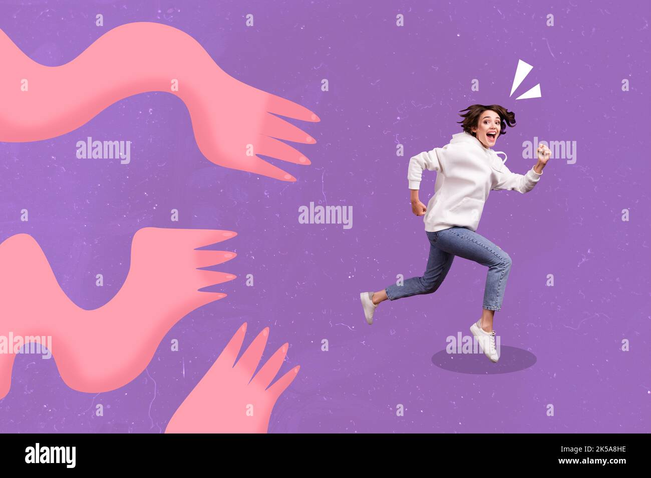Little Girl Running Away Drawing