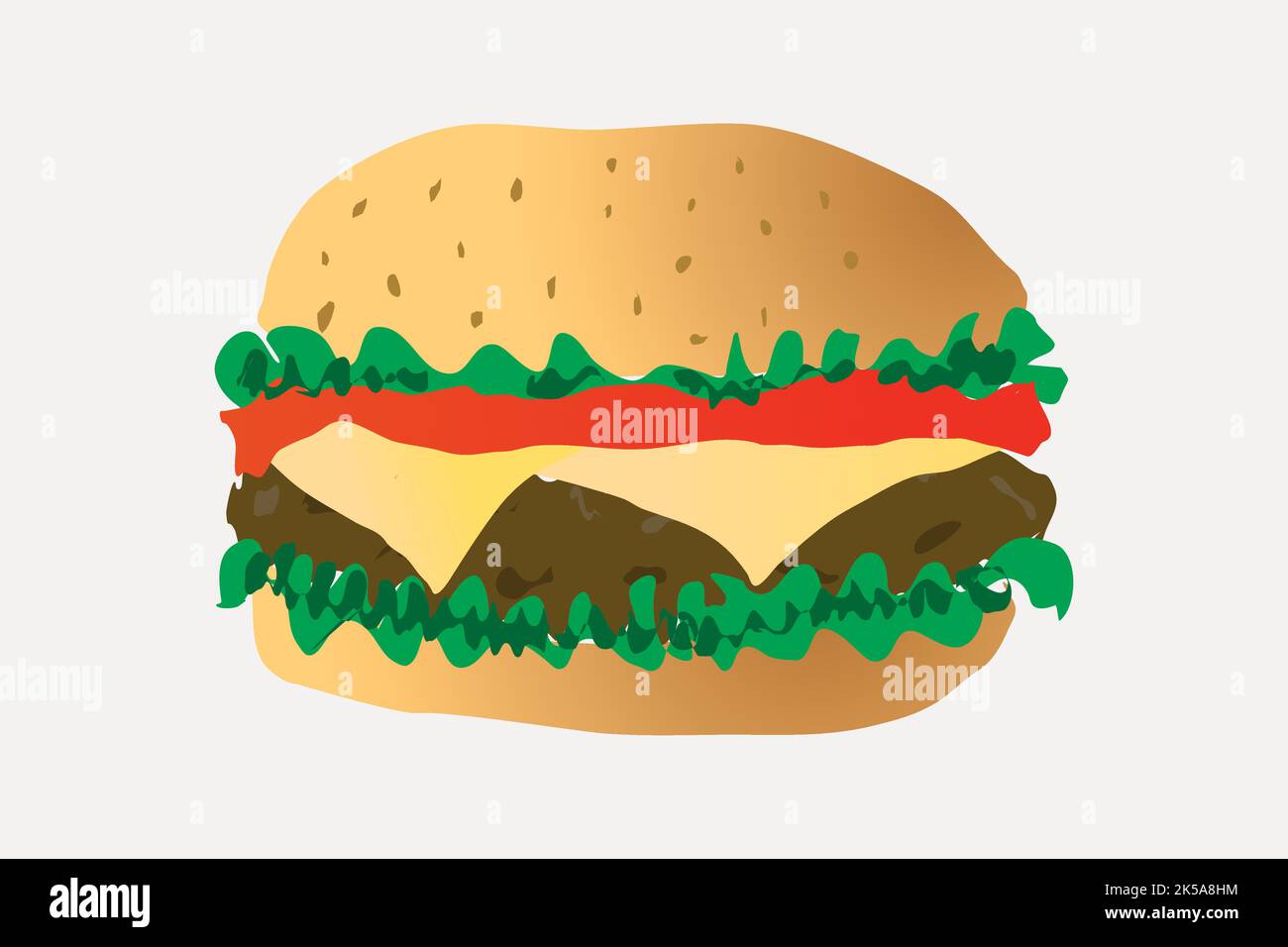 Cheeseburger clipart, fast food illustration vector Stock Vector Image ...