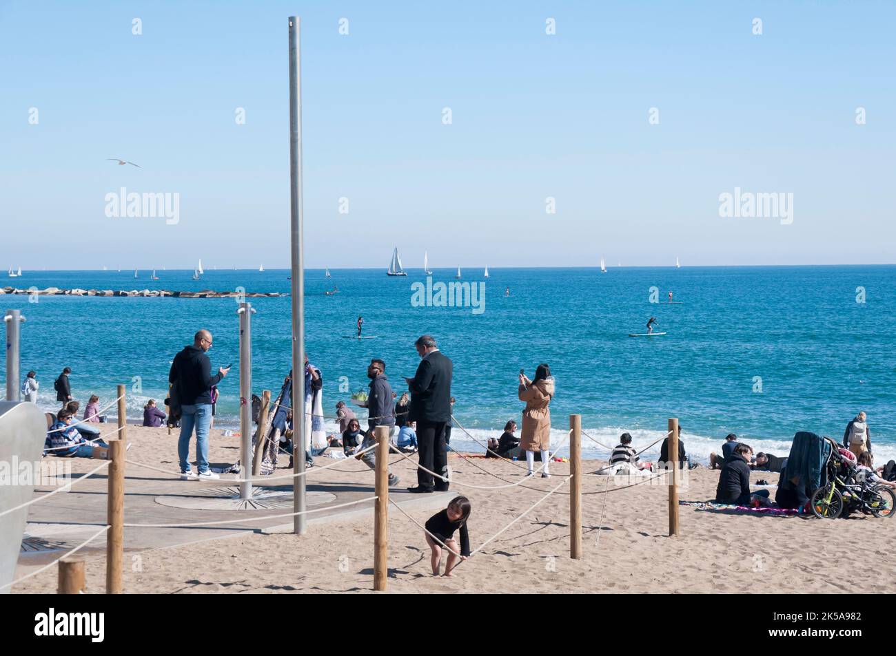 Barceloneta playa hi-res stock photography and images - Alamy