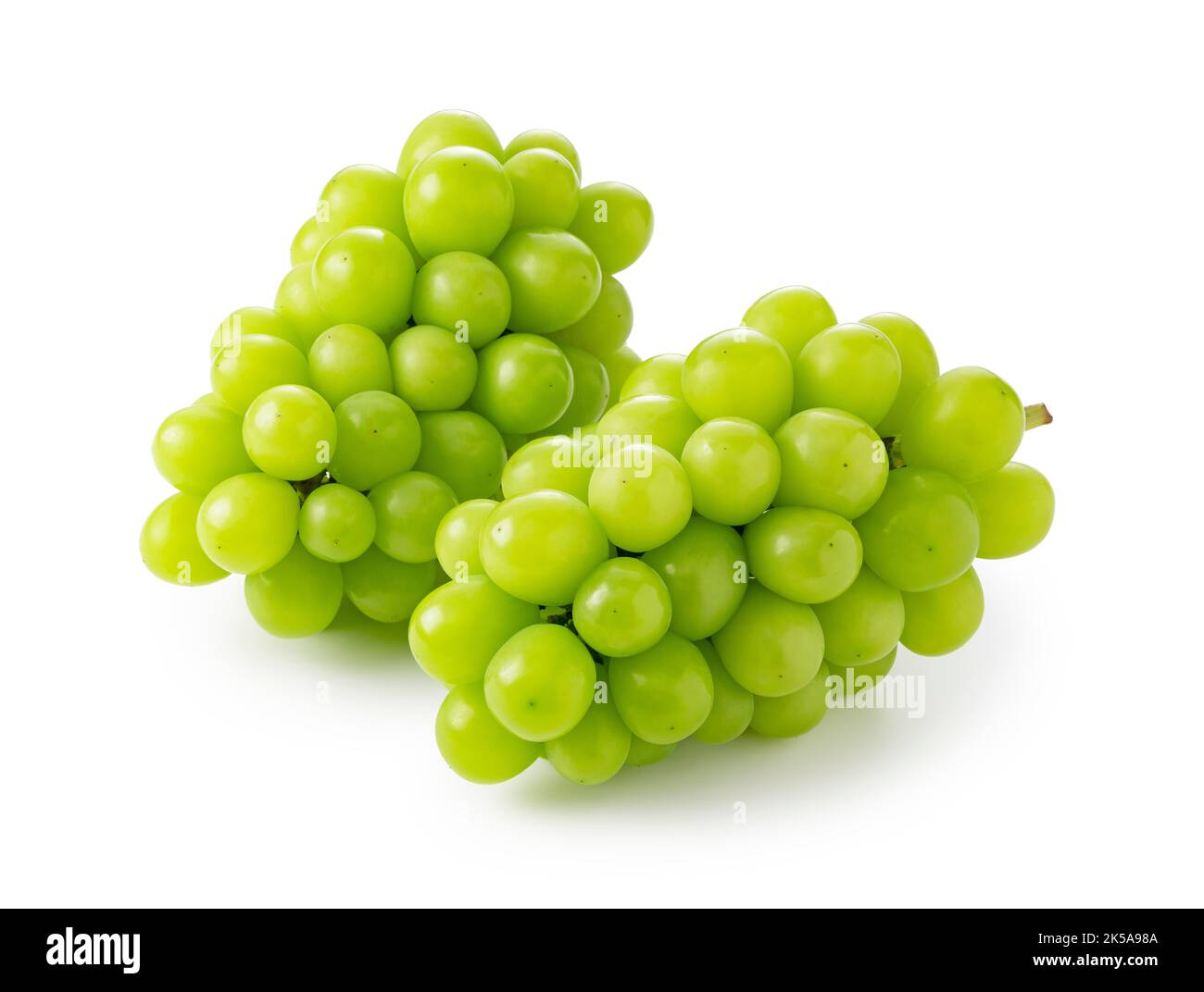 Shine Muscat grapes on a white background. White grapes. Japanese ...