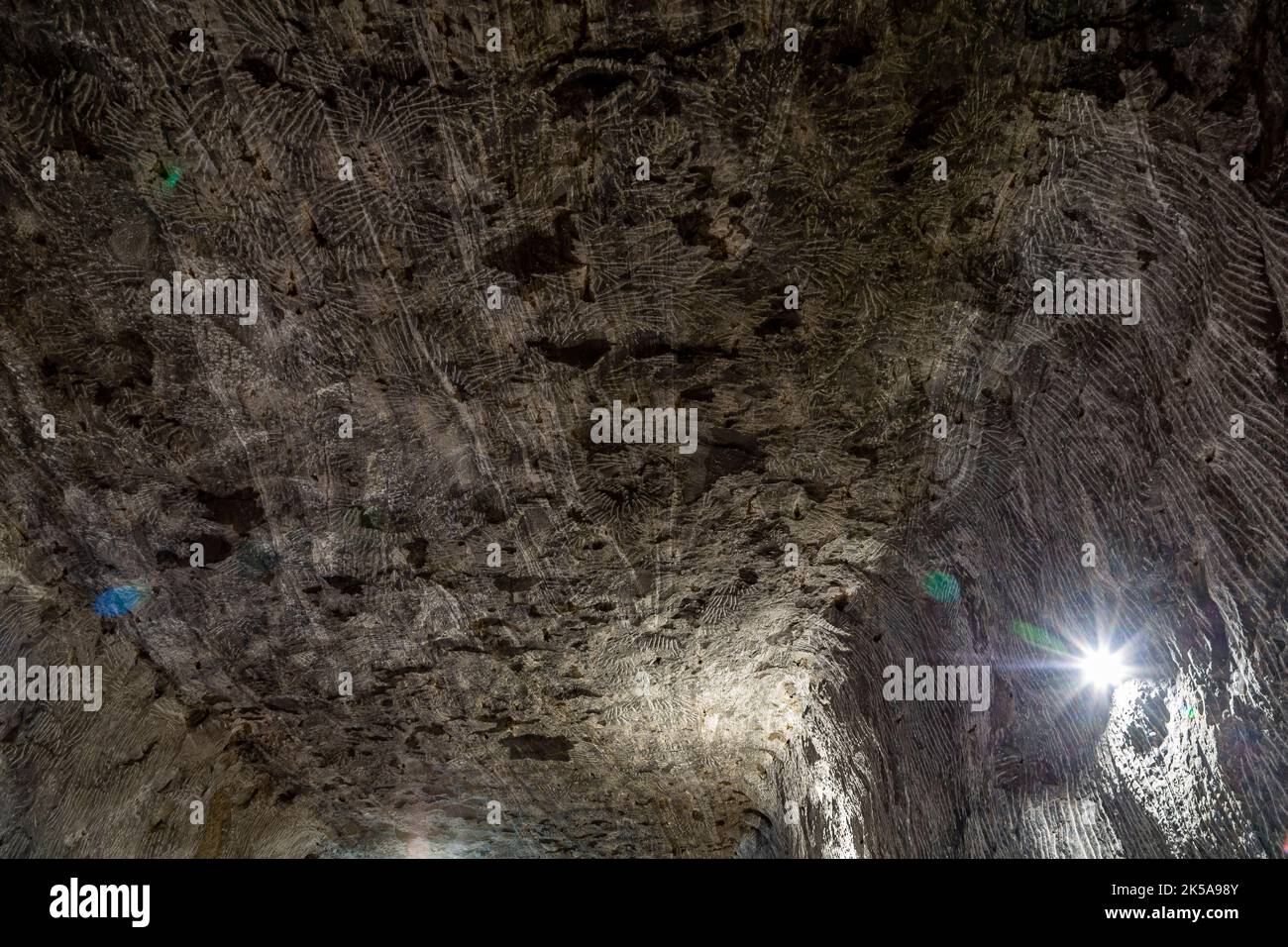 Images with the ceiling of the Praid salt mine on June 19, 2021 in ...