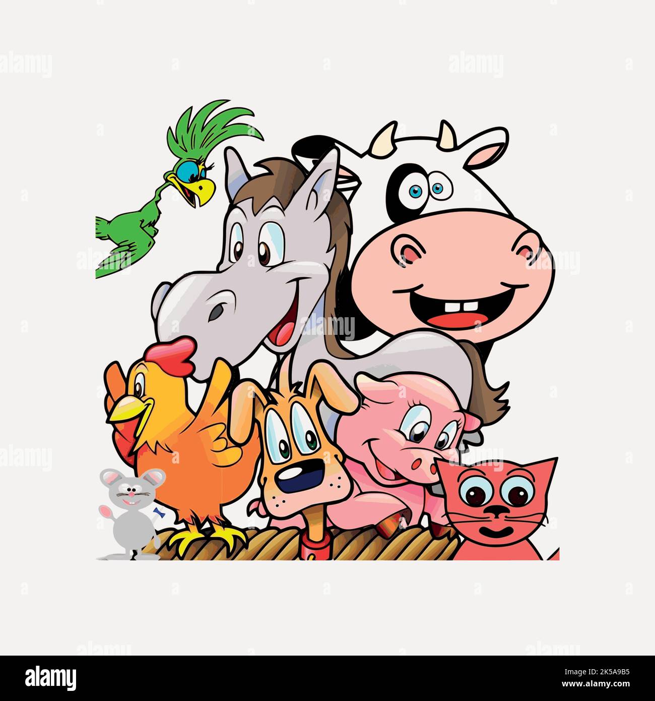 Happy livestock clipart, livestock illustration vector Stock Vector ...