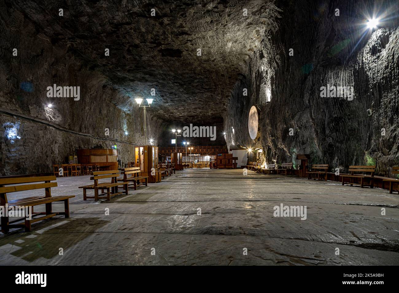 Images from the tourist area of the Praid salt mine on June 19, 2021 in ...