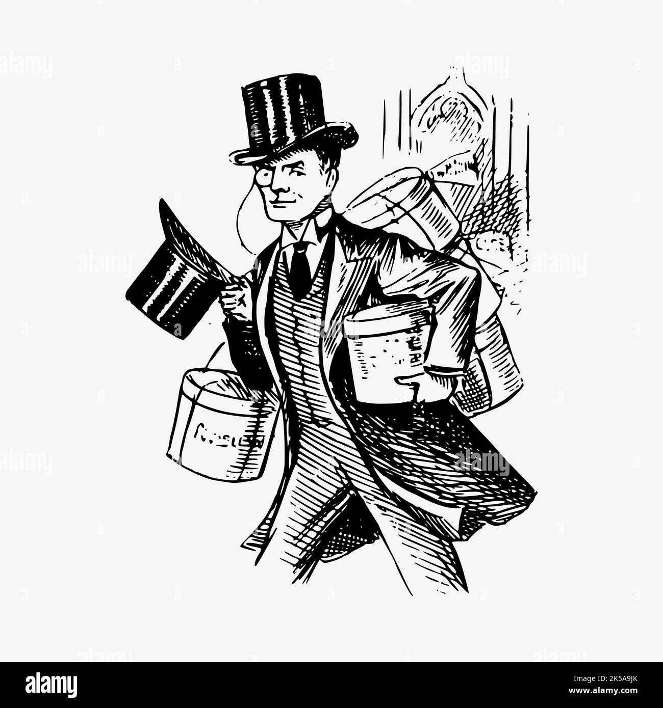 Man In Top Hat Clipart