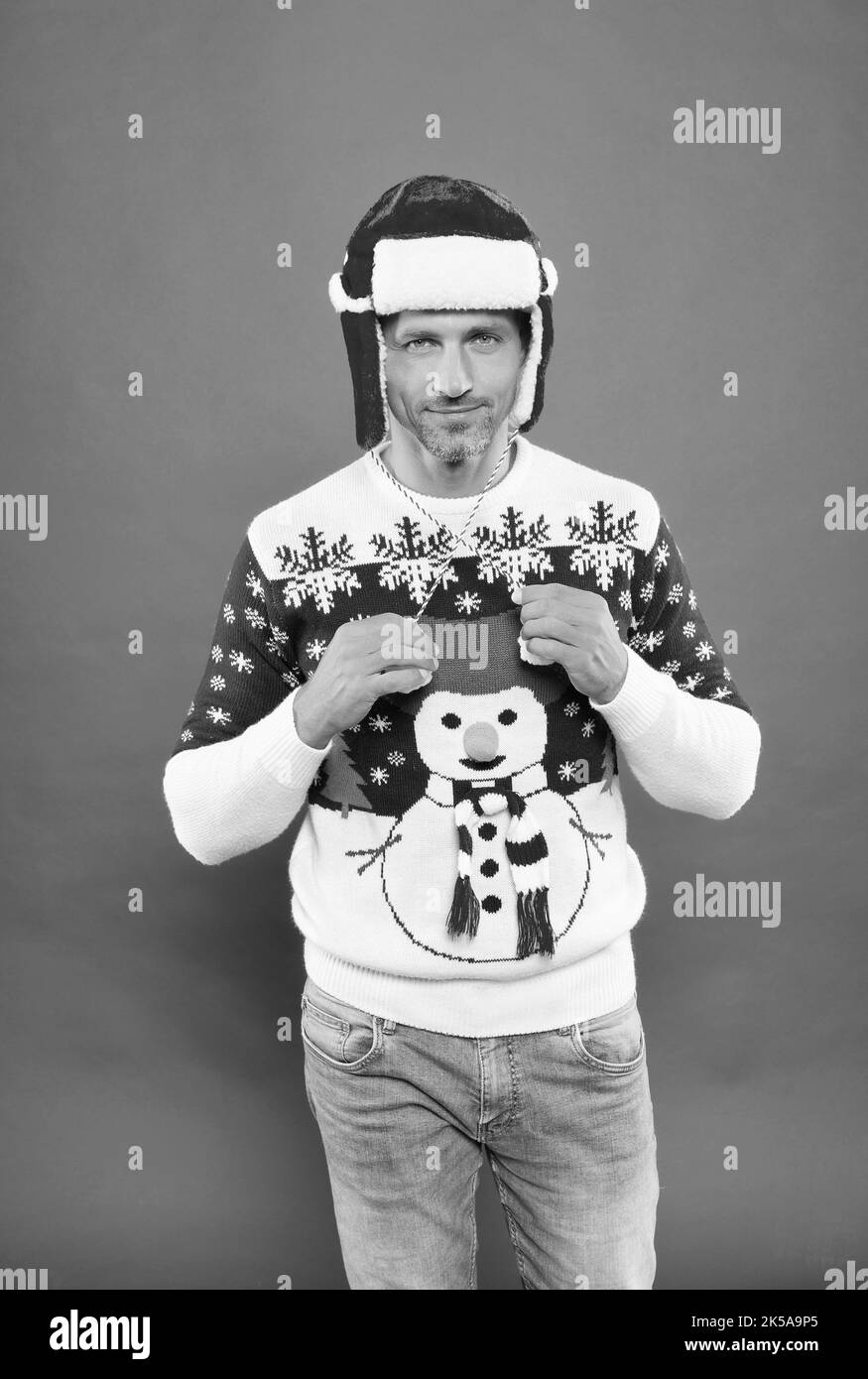 Xmas party fun man Black and White Stock Photos & Images - Alamy