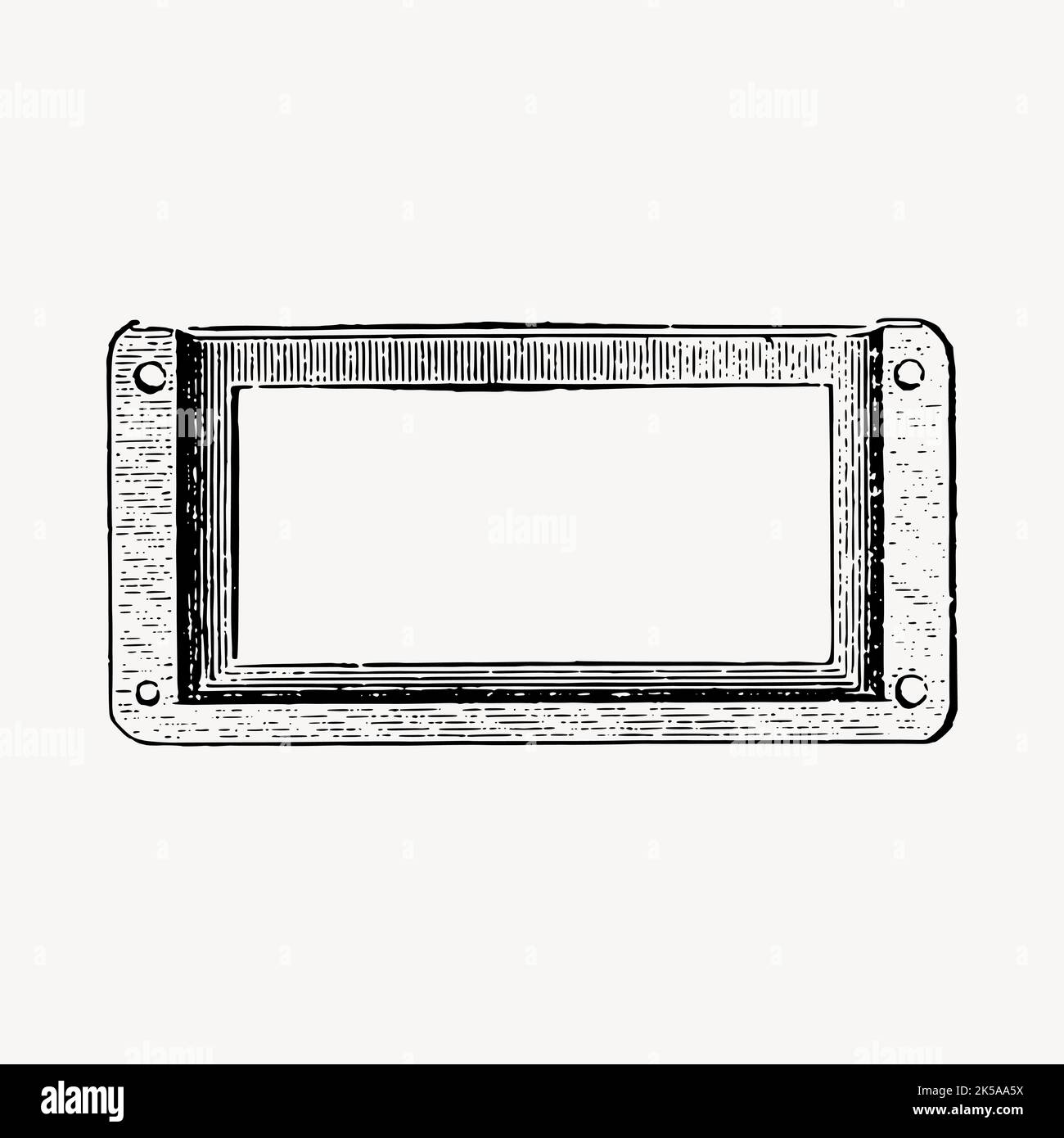 Letter box frame clipart, vintage hand drawn vector Stock Vector Image ...