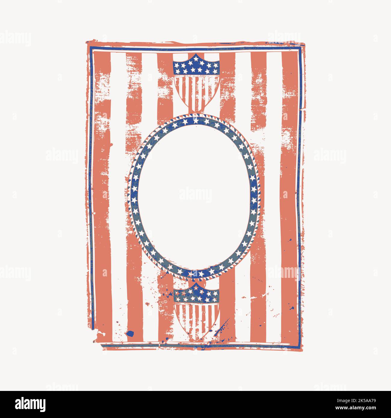 American patriotic frame clipart, vintage hand drawn vector Stock ...