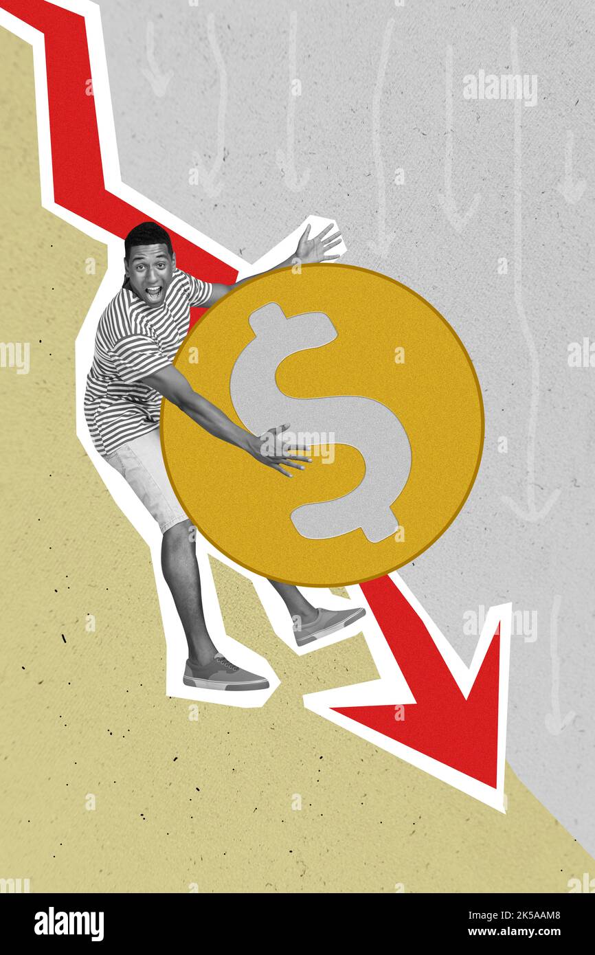 3d retro abstract creative artwork template collage of crazy frightened ...