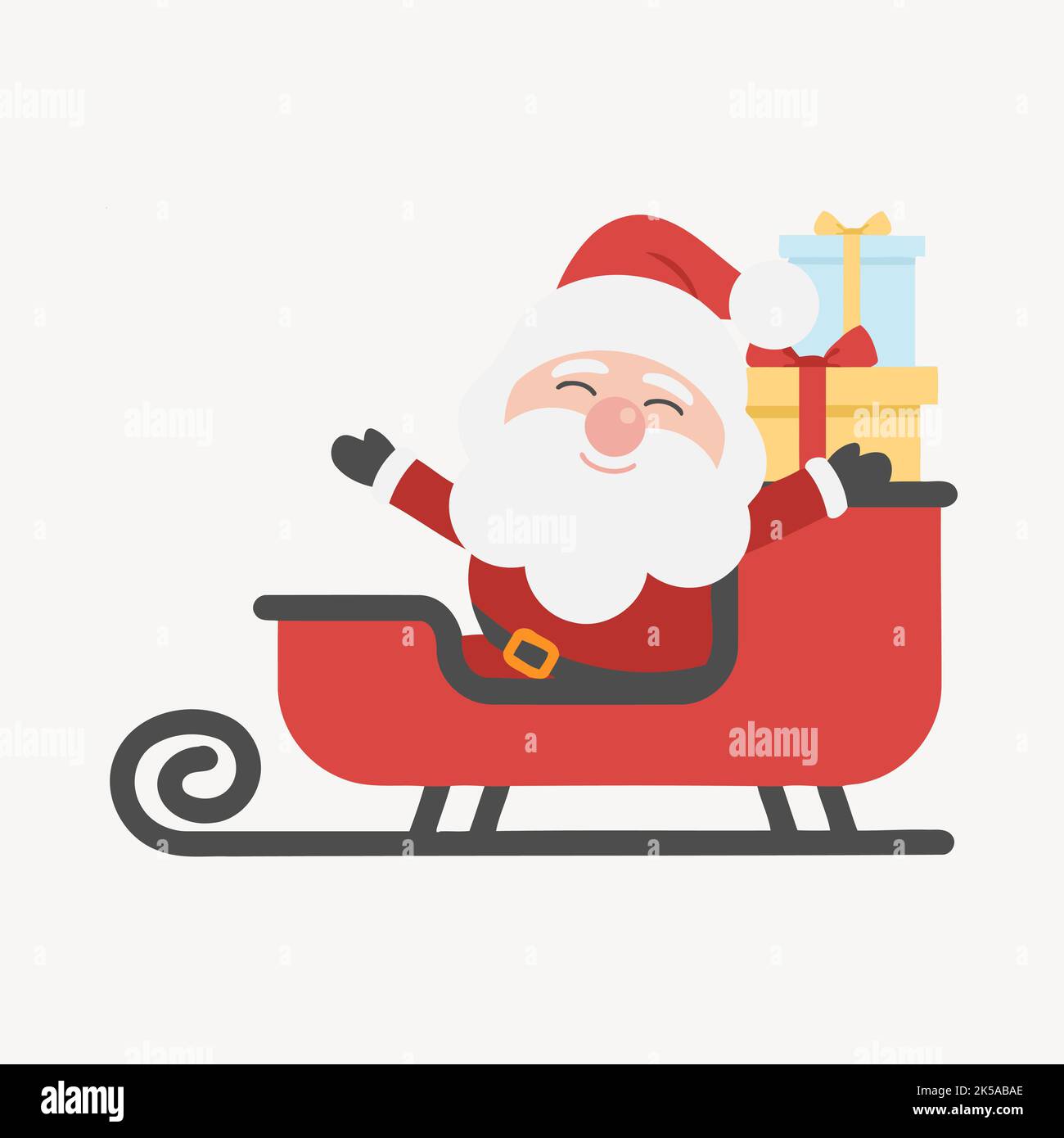 Santa's sleigh, Christmas collage element, cute illustration vector ...