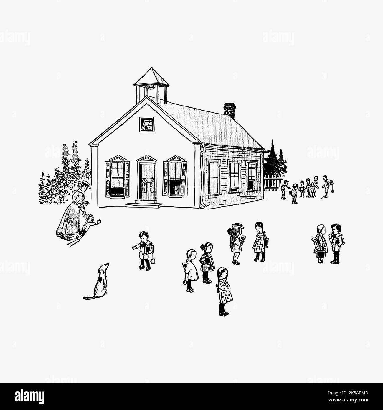 School clipart, vintage hand drawn vector Stock Vector Image & Art - Alamy