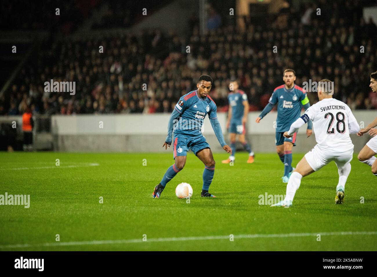 Herning, Denmark. 06th Oct, 2022. Quinten Timber (8) of Feyenoord seen ...