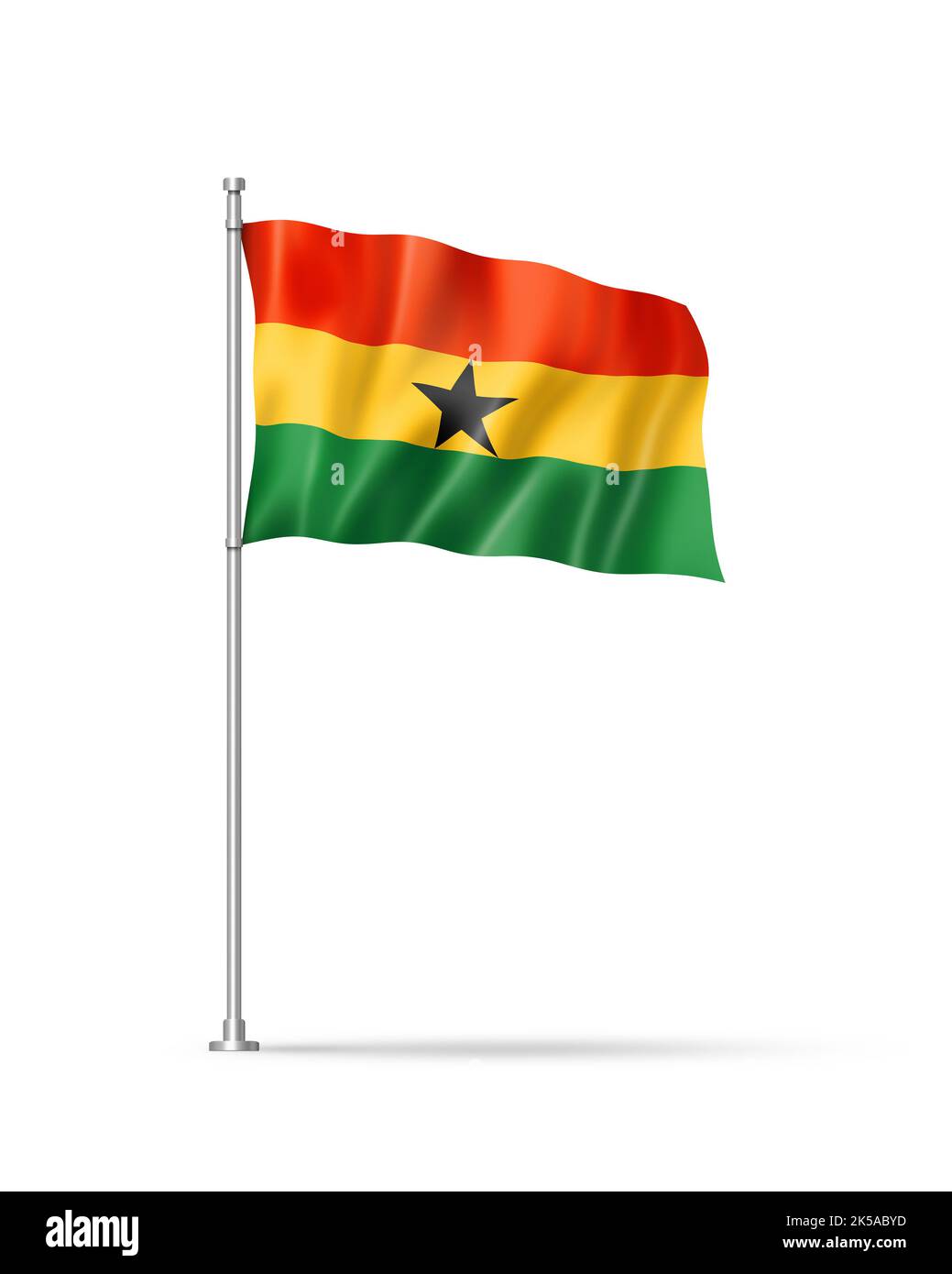 Ghana flag, 3D illustration, isolated on white Stock Photo - Alamy