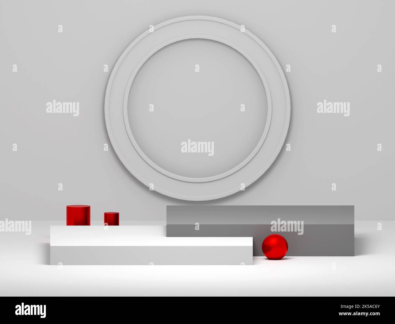 3D Render, Podium pedestal or platform in blank space background ...