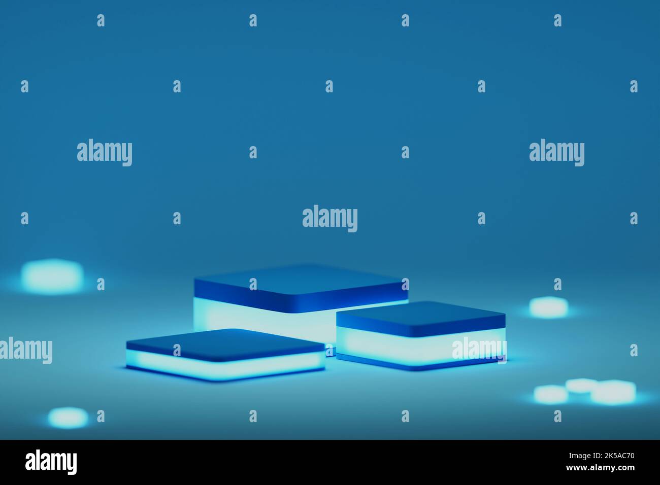 3D Render, Podium pedestal or platform in blank space background ...