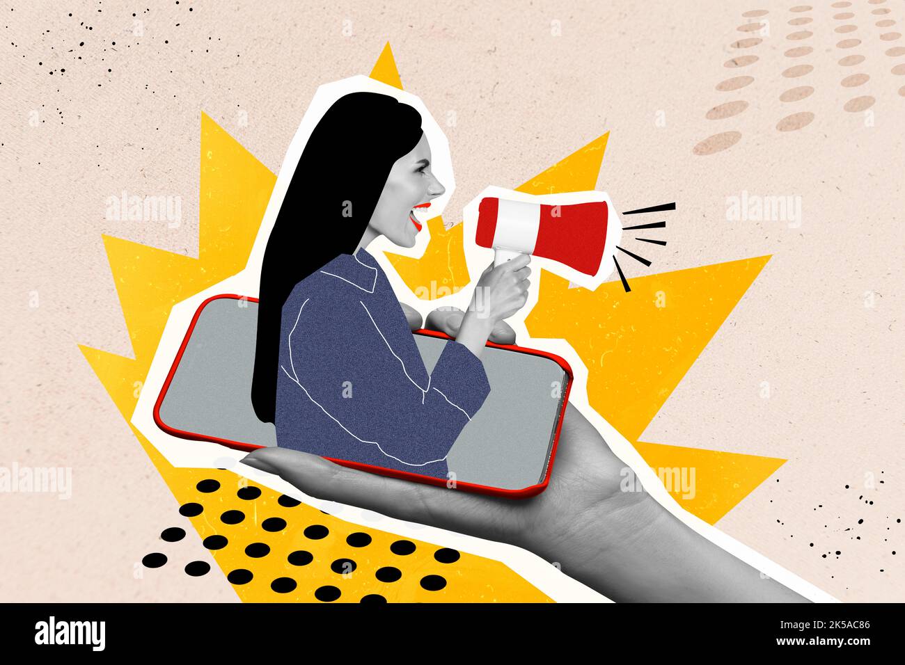 Creative photo 3d collage poster postcard artwork of woman inside ...