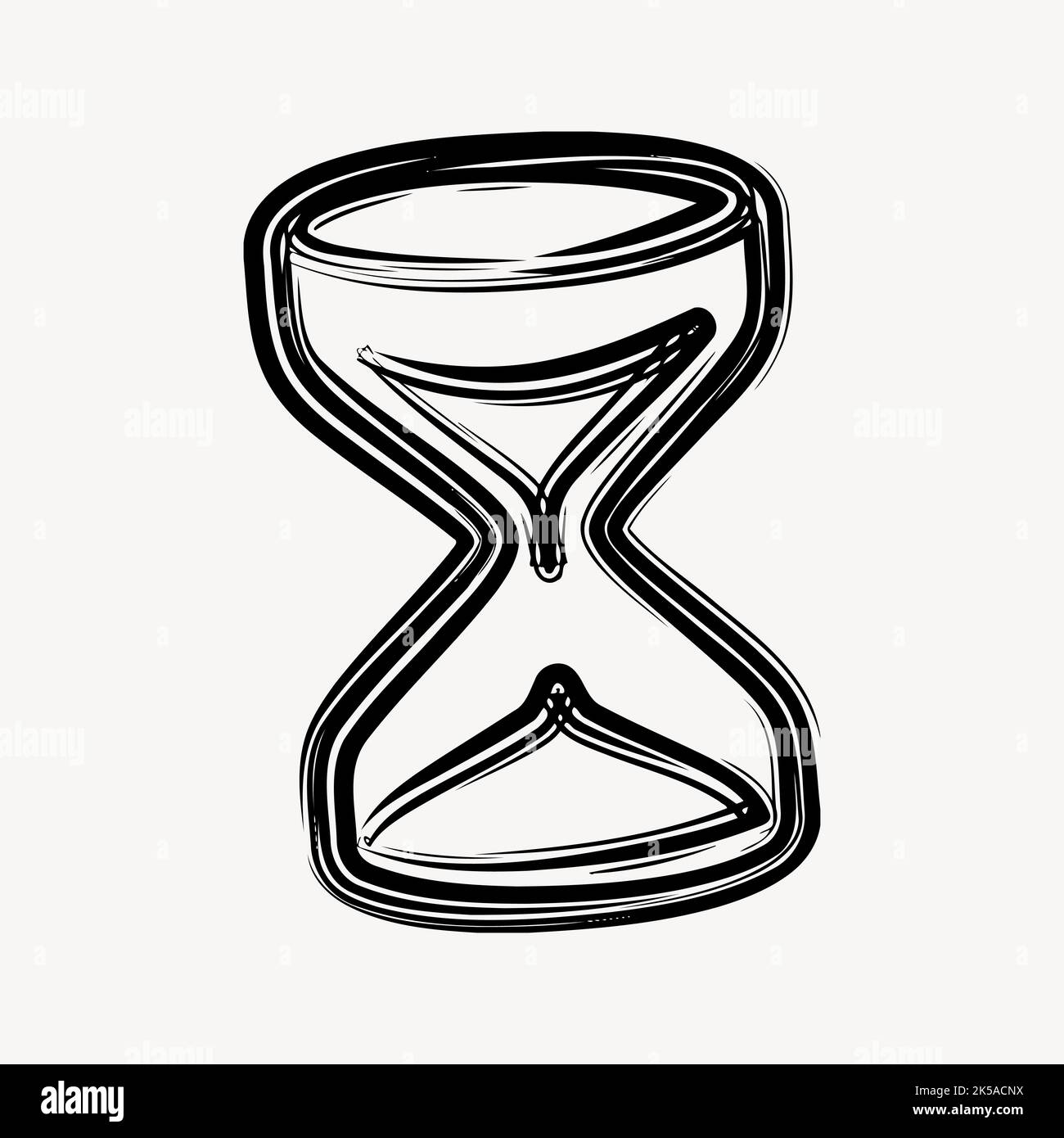 Hourglass collage element, black and white illustration vector Stock ...