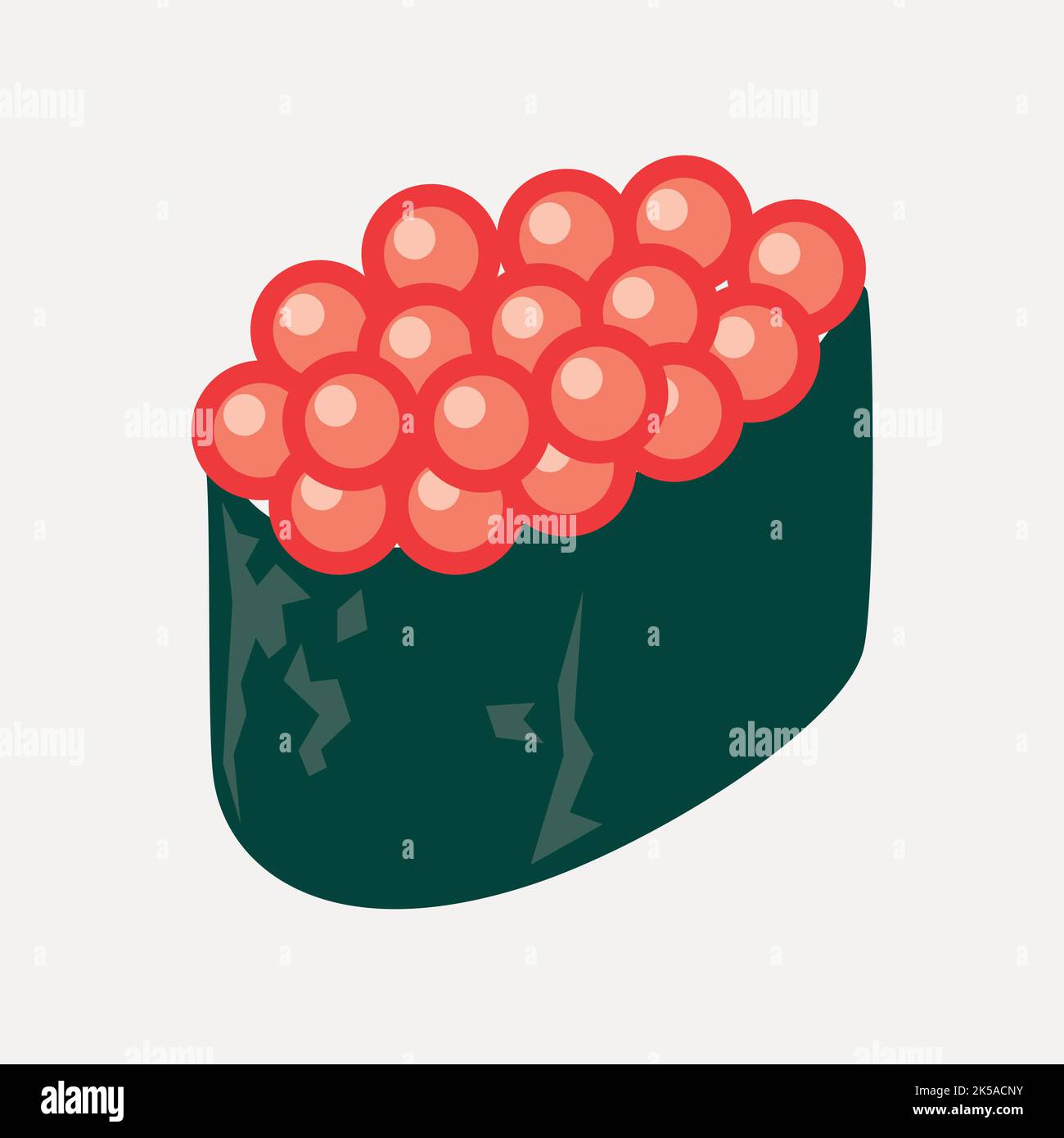 Salmon roe sushi collage element, cute illustration vector Stock Vector ...