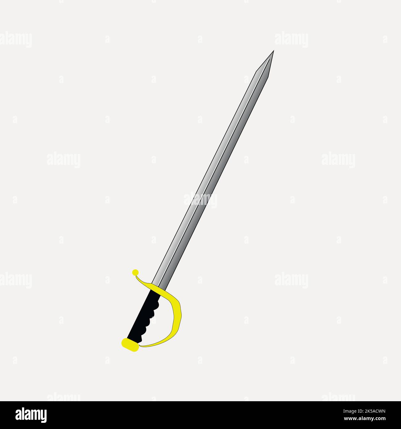 Sword collage element, cute illustration vector Stock Vector Image ...