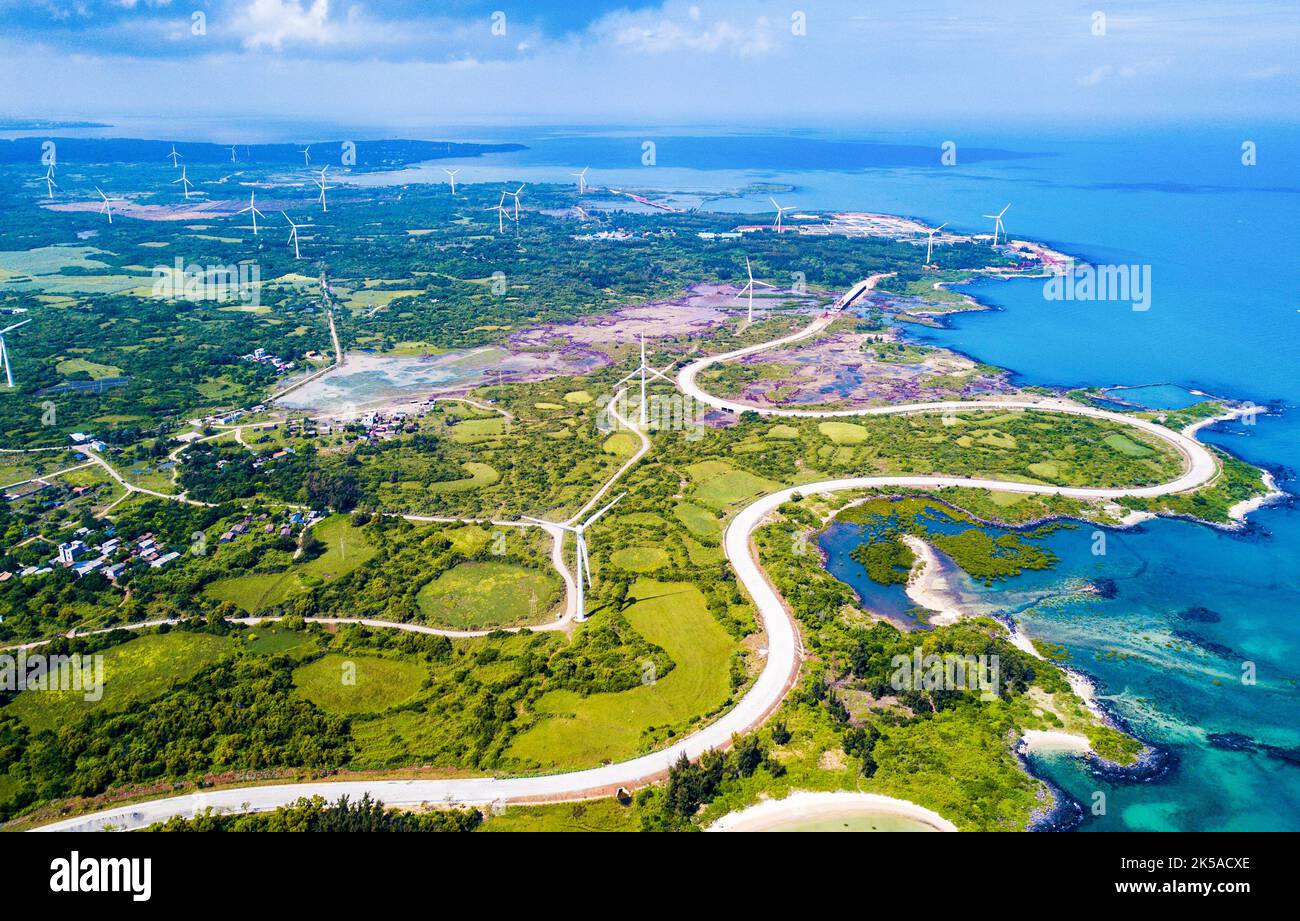 Danzhou. 6th Oct, 2022. Aerial photo taken on Oct. 6, 2022 shows a view ...