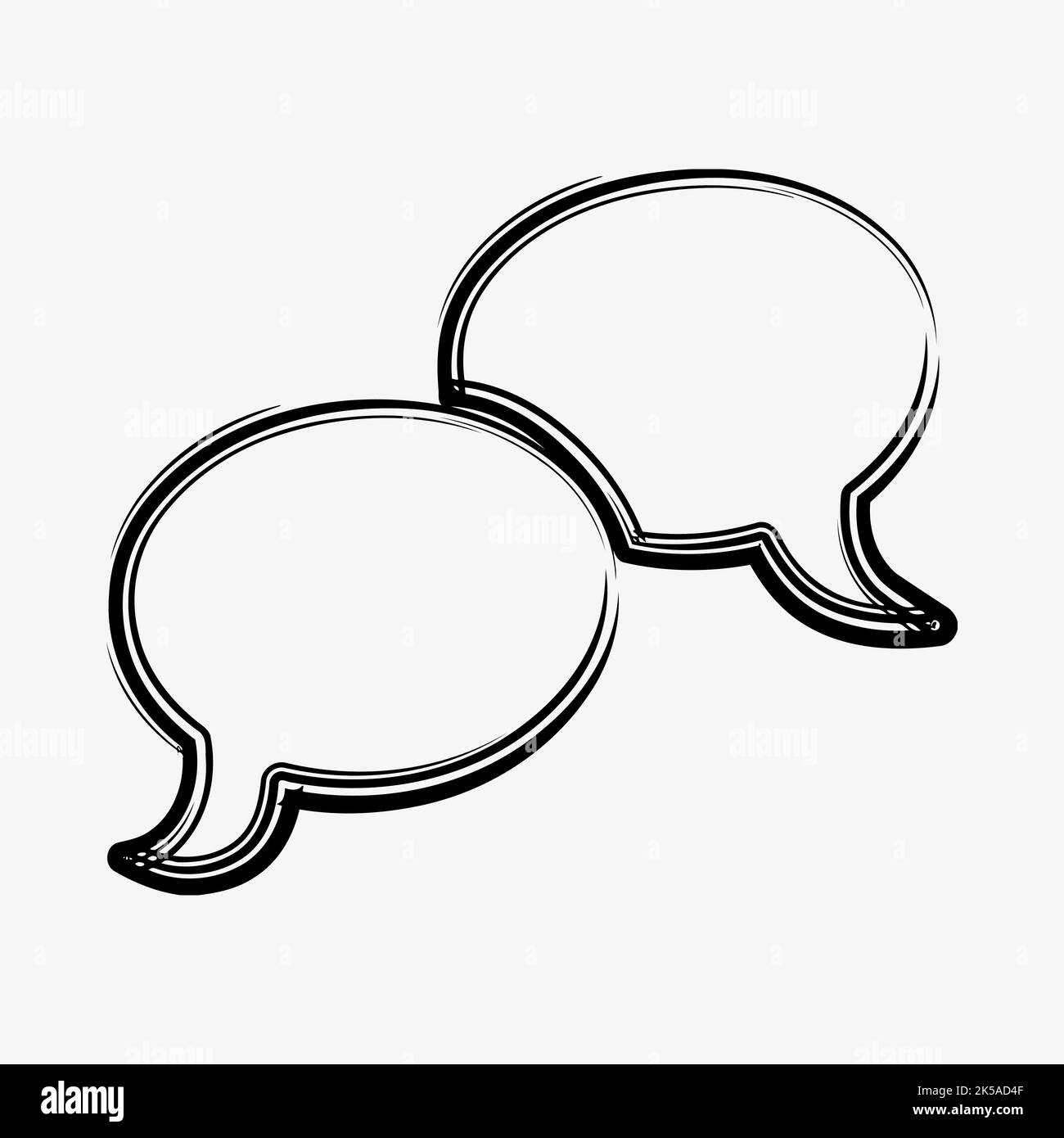 Speech bubble collage element, black and white illustration vector Stock Vector Image & Art - Alamy