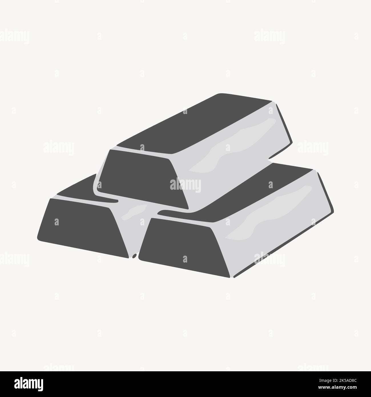 Silver bars collage element, commodity illustration vector Stock Vector ...