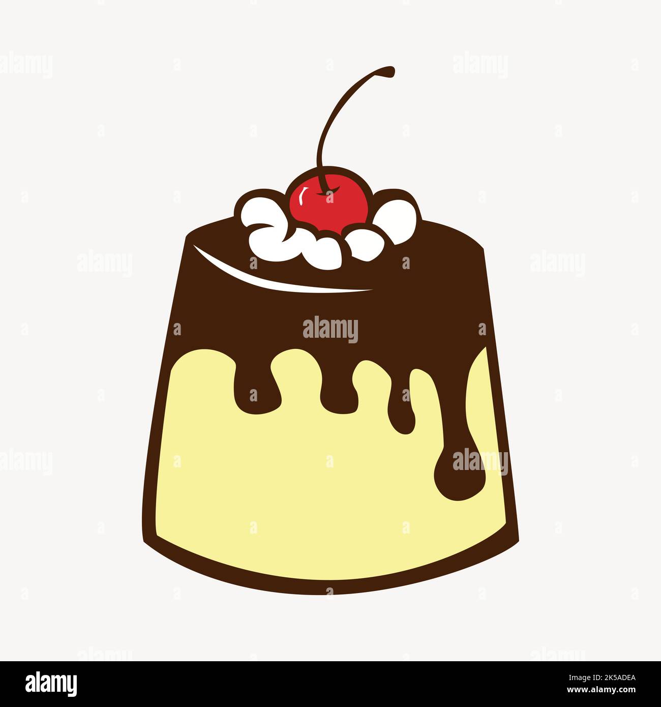 Pudding, dessert collage element, cute illustration vector Stock Vector ...