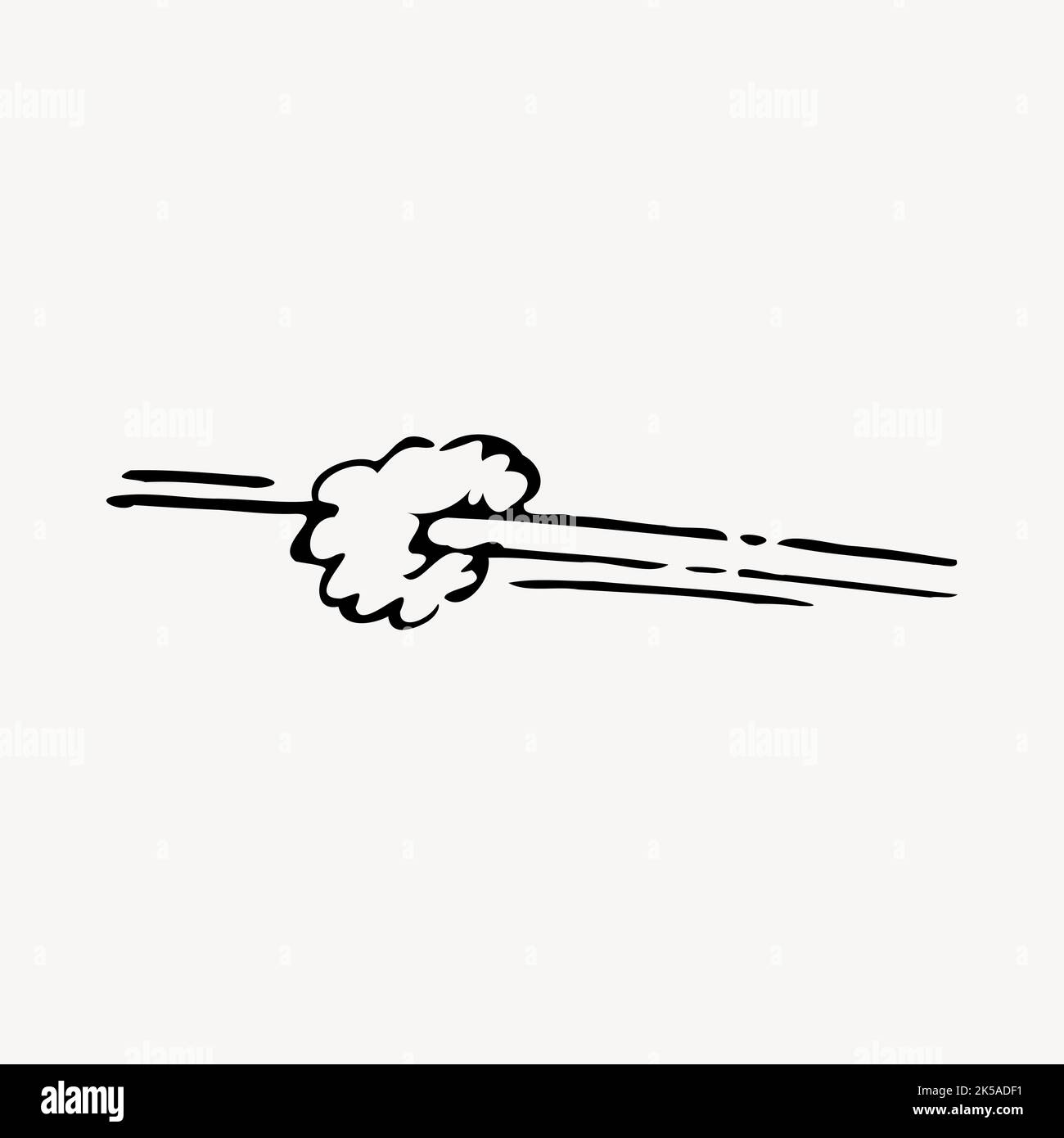 Comic speed cloud collage element, black and white illustration vector ...