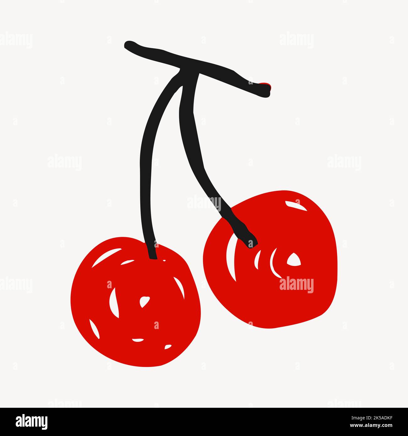 Cherries collage element, fruit illustration vector Stock Vector Image ...