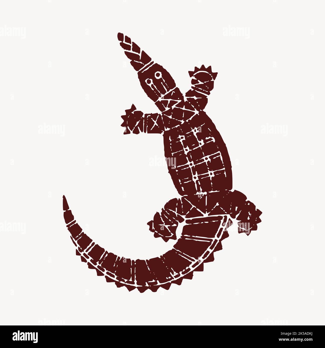 Crocodile collage element, animal illustration vector Stock Vector ...