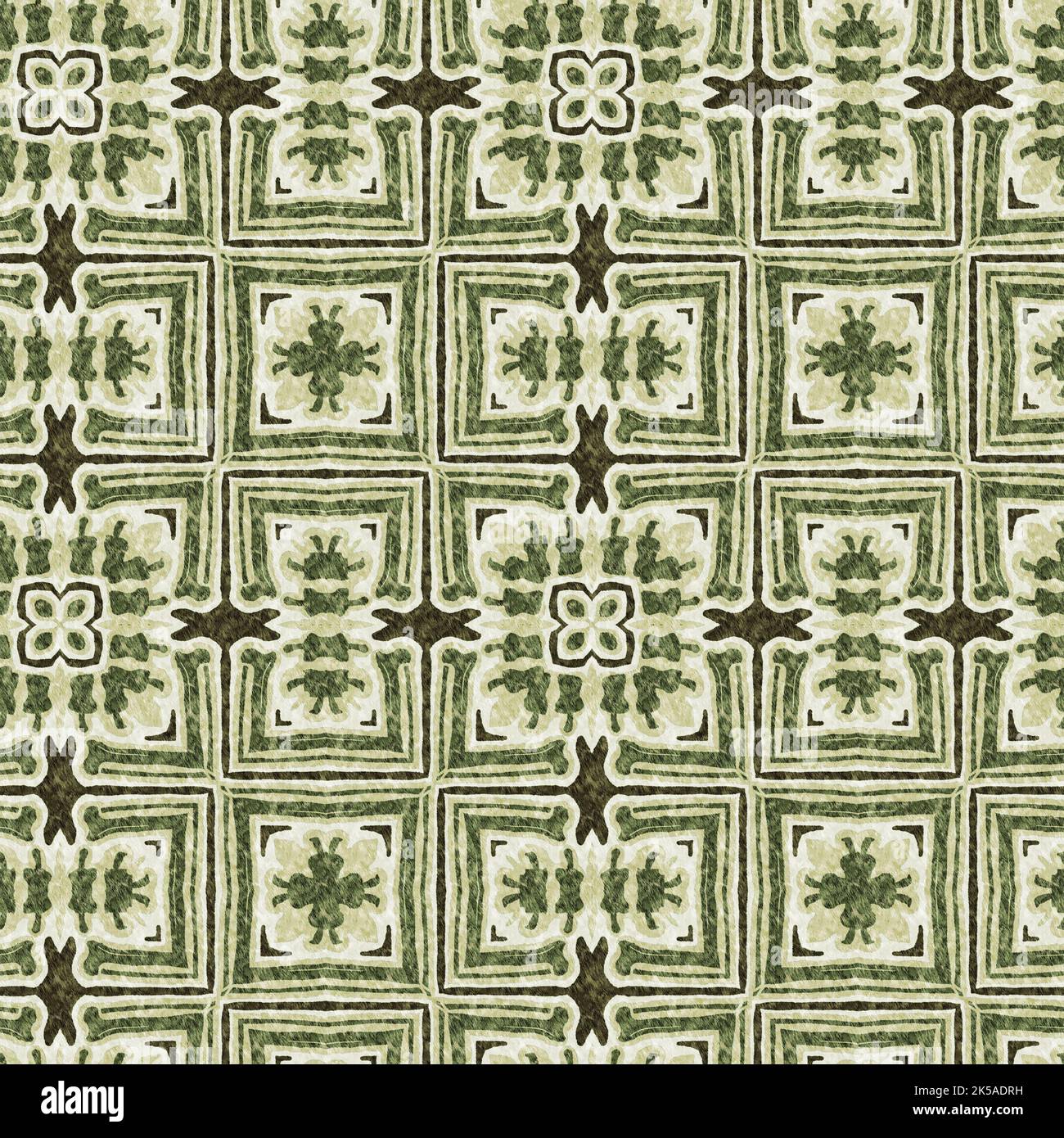 Mosaic geometric green seamless texture pattern. Trendy kaleidoscope ...