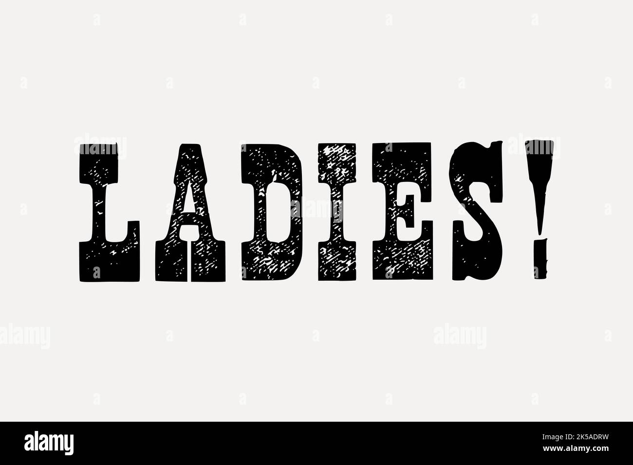 Ladies typography drawing, black and white illustration vector Stock ...