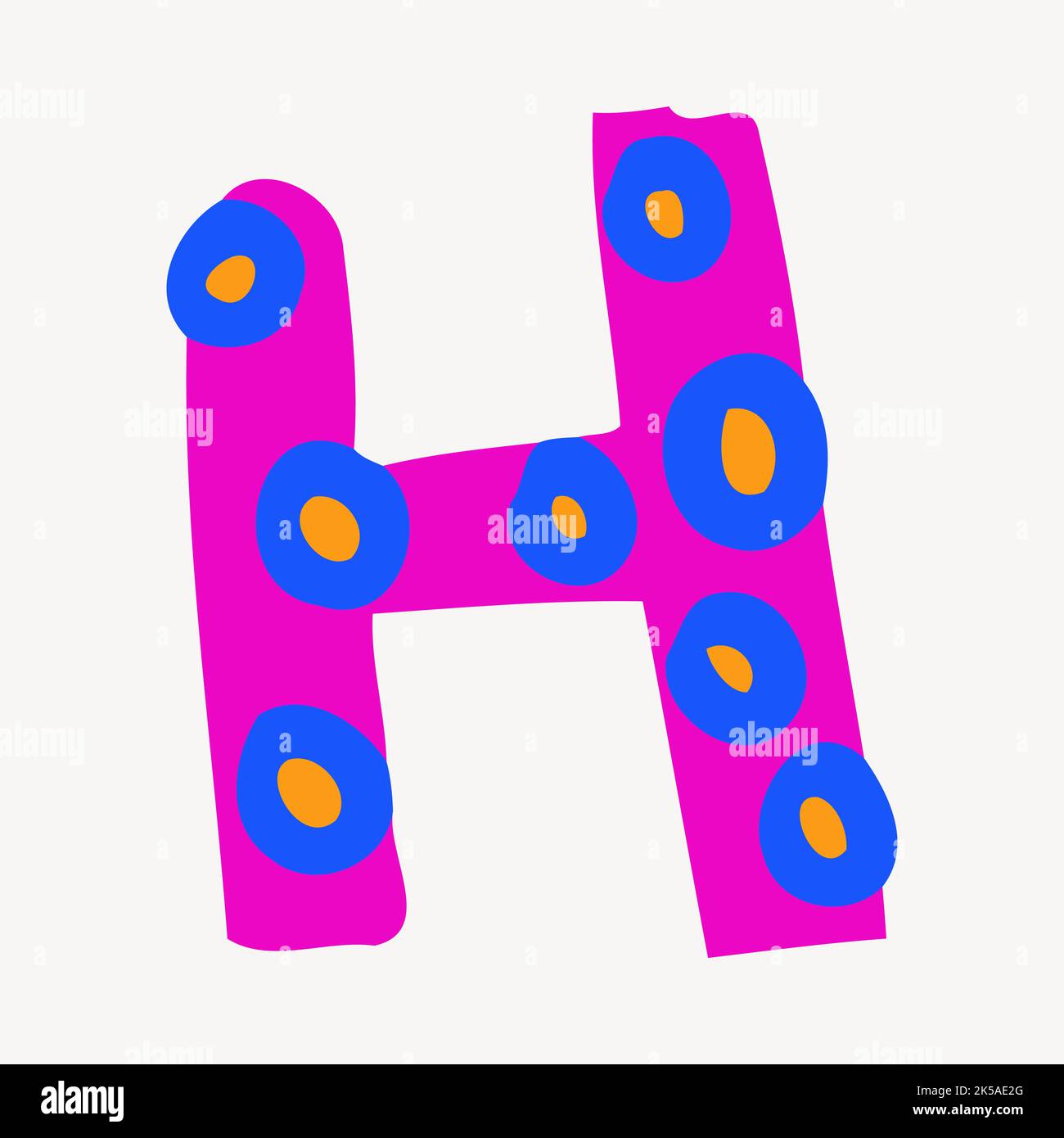 H alphabet collage element, cute illustration vector Stock Vector Image ...