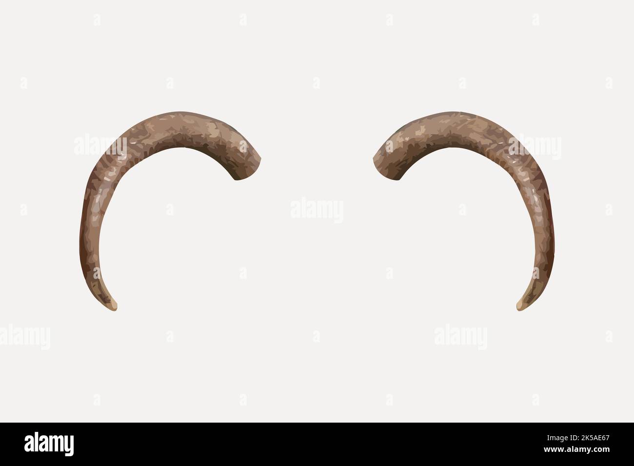 Goat horns collage element, cute illustration vector Stock Vector Image ...