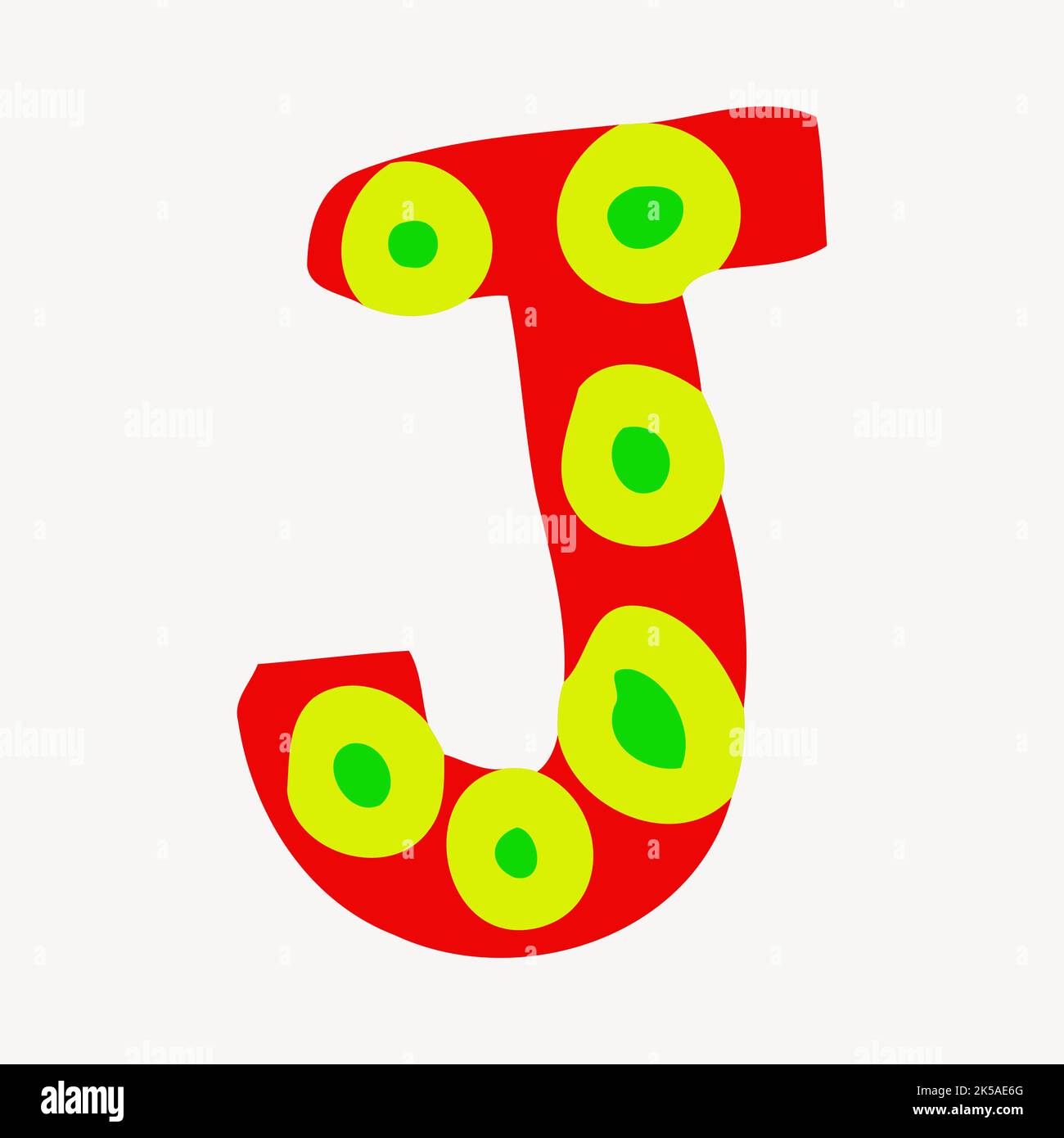 J alphabet collage element, cute illustration vector Stock Vector Image ...