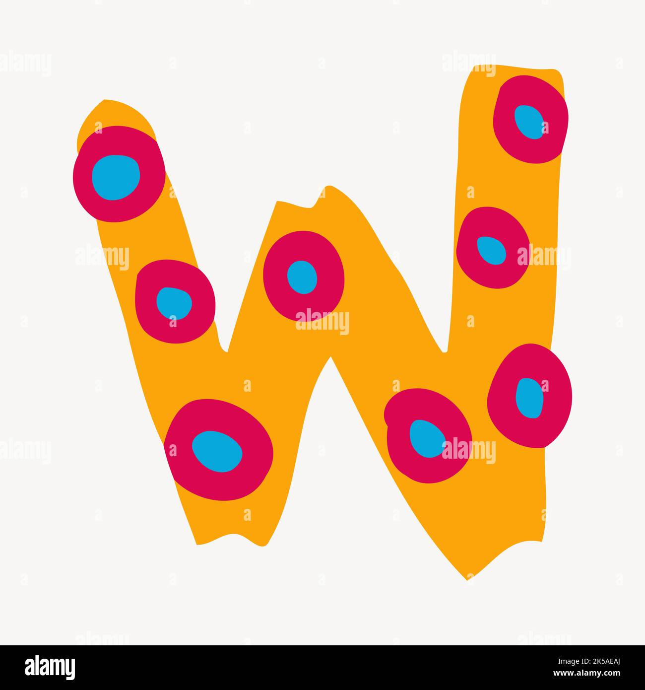W alphabet collage element, cute illustration vector Stock Vector Image ...