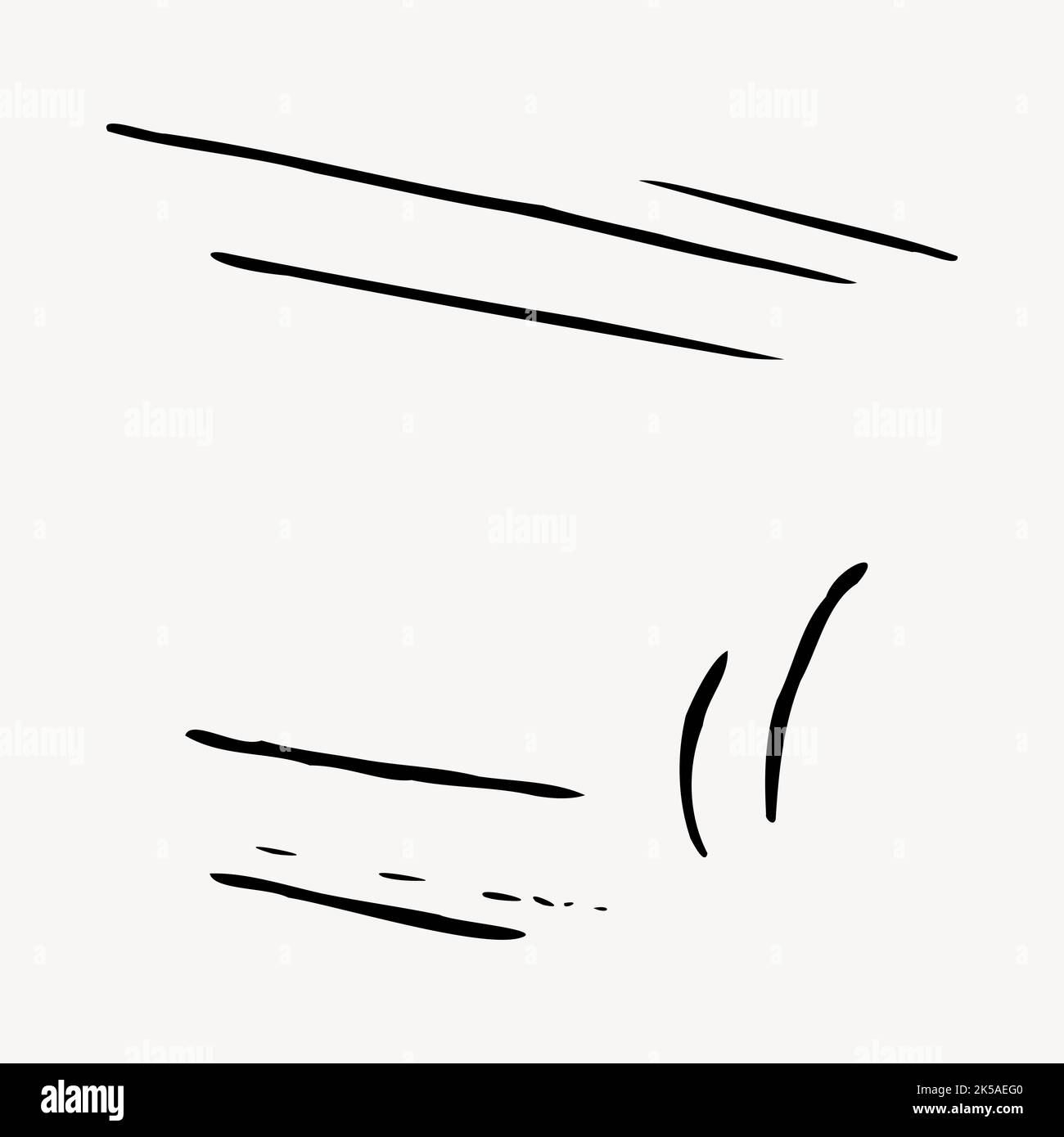 Comic line effect collage element, black and white illustration vector ...