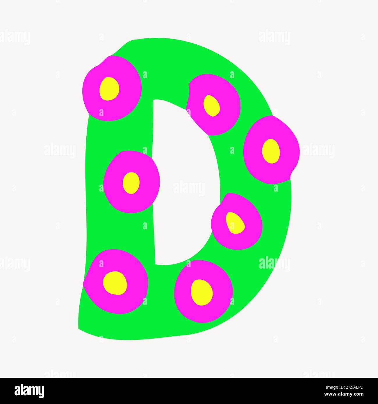 D alphabet collage element, cute illustration vector Stock Vector Image ...