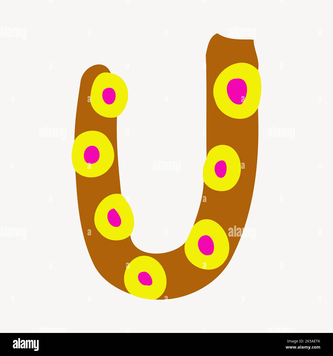 U alphabet collage element, cute illustration vector Stock Vector Image ...