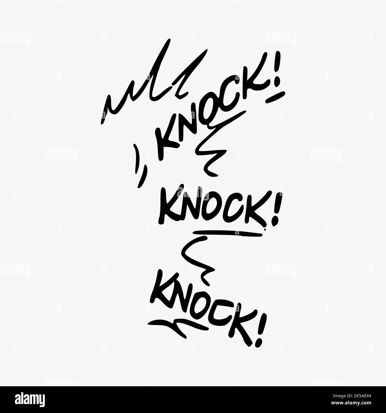 Knock comic effect collage element, black and white illustration vector ...