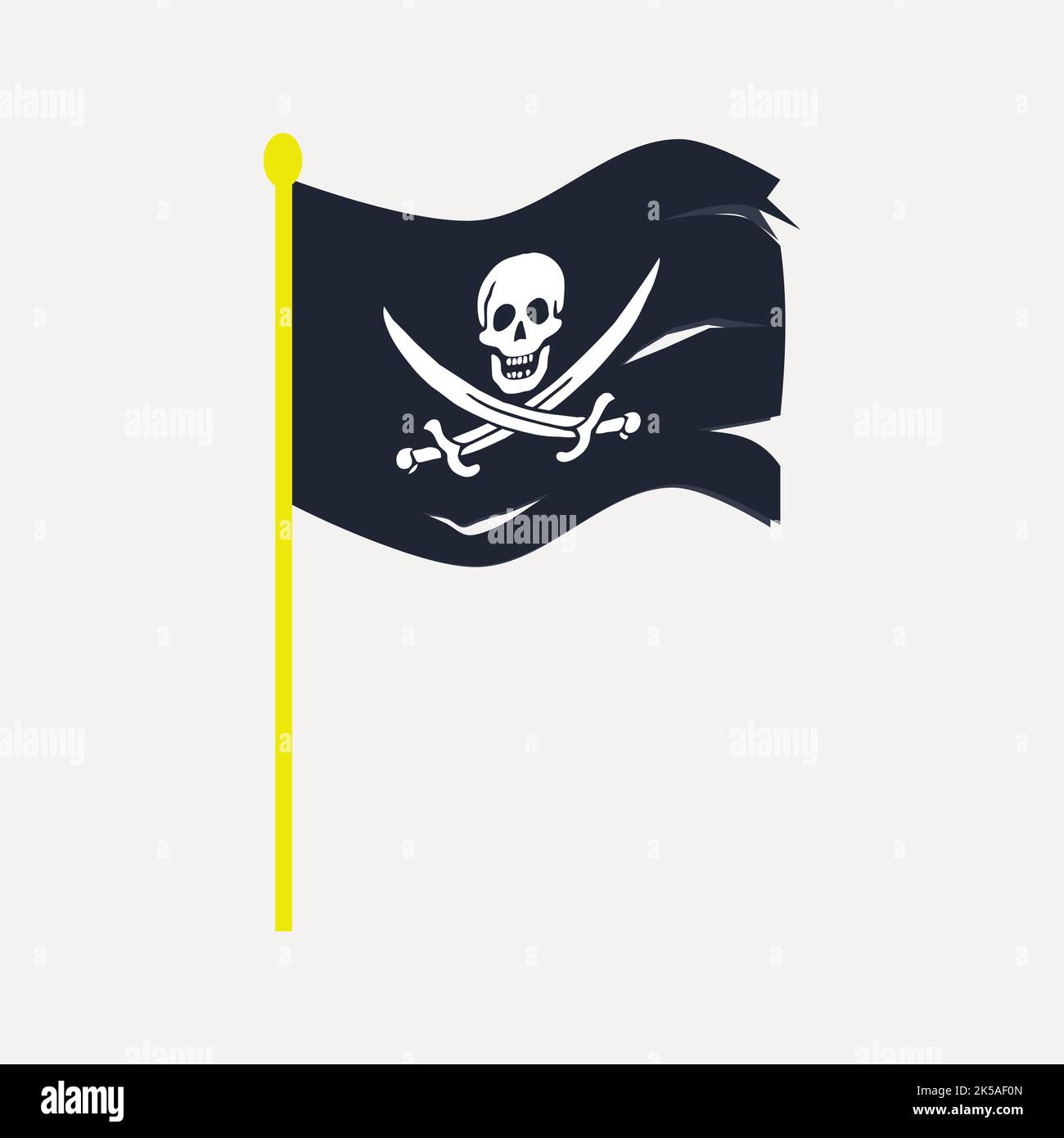 Pirate flag collage element, cute illustration vector Stock Vector ...