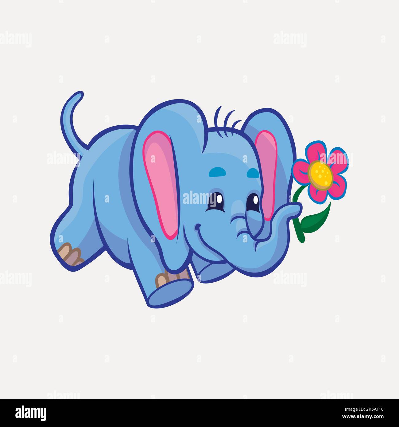 Cute elephant collage element, cute illustration vector Stock Vector ...