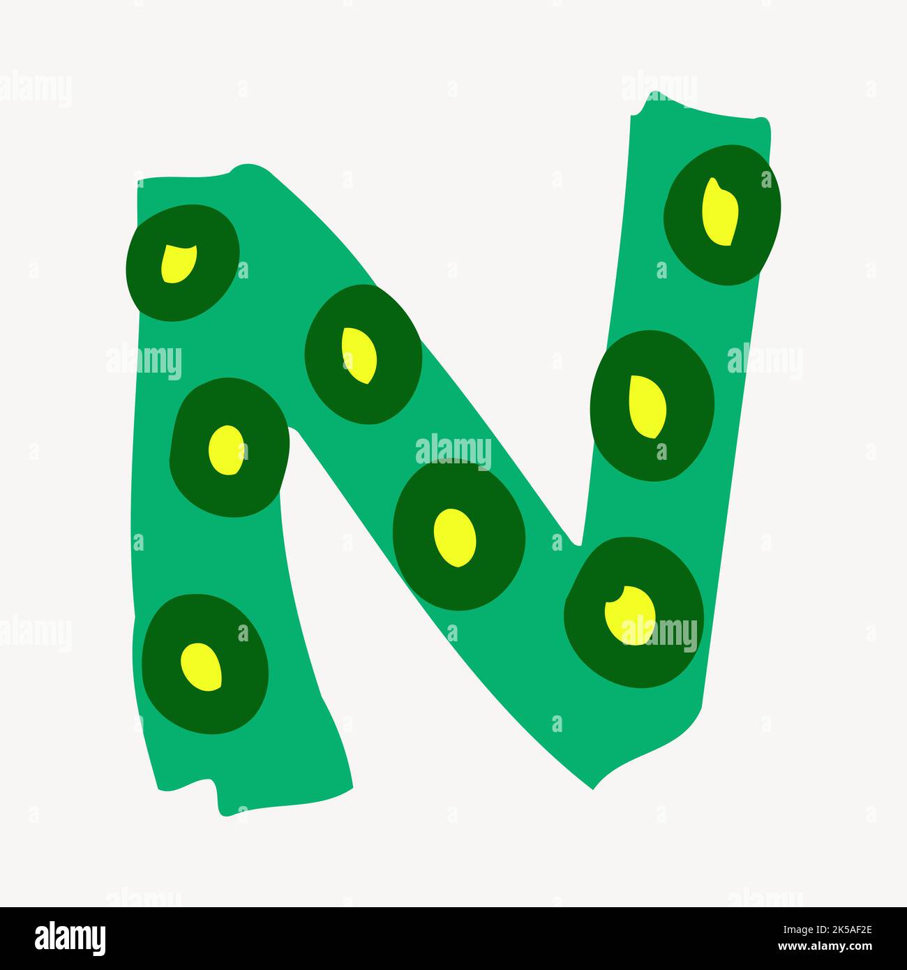 N alphabet collage element, cute illustration vector Stock Vector Image ...