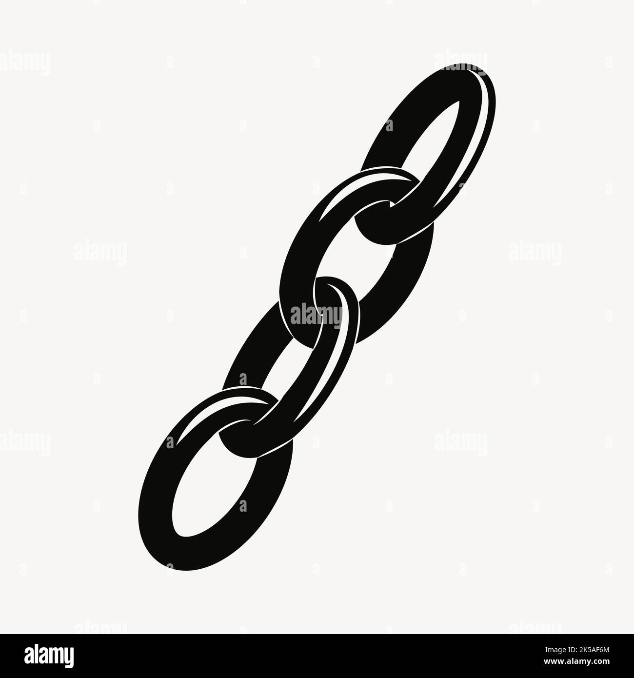 Chain collage element, black and white illustration vector Stock Vector ...