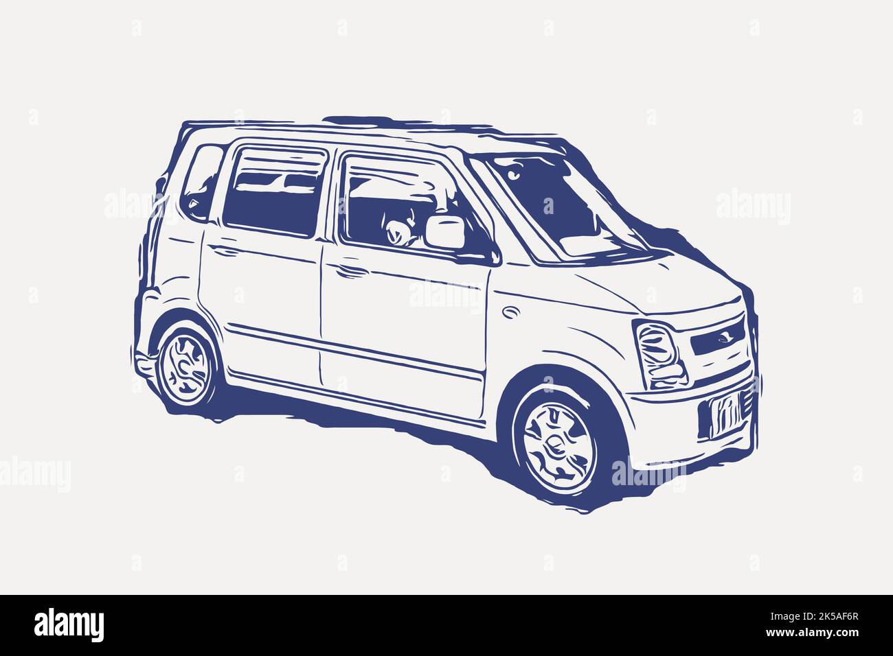 Minivan collage element, cute illustration vector Stock Vector Image ...